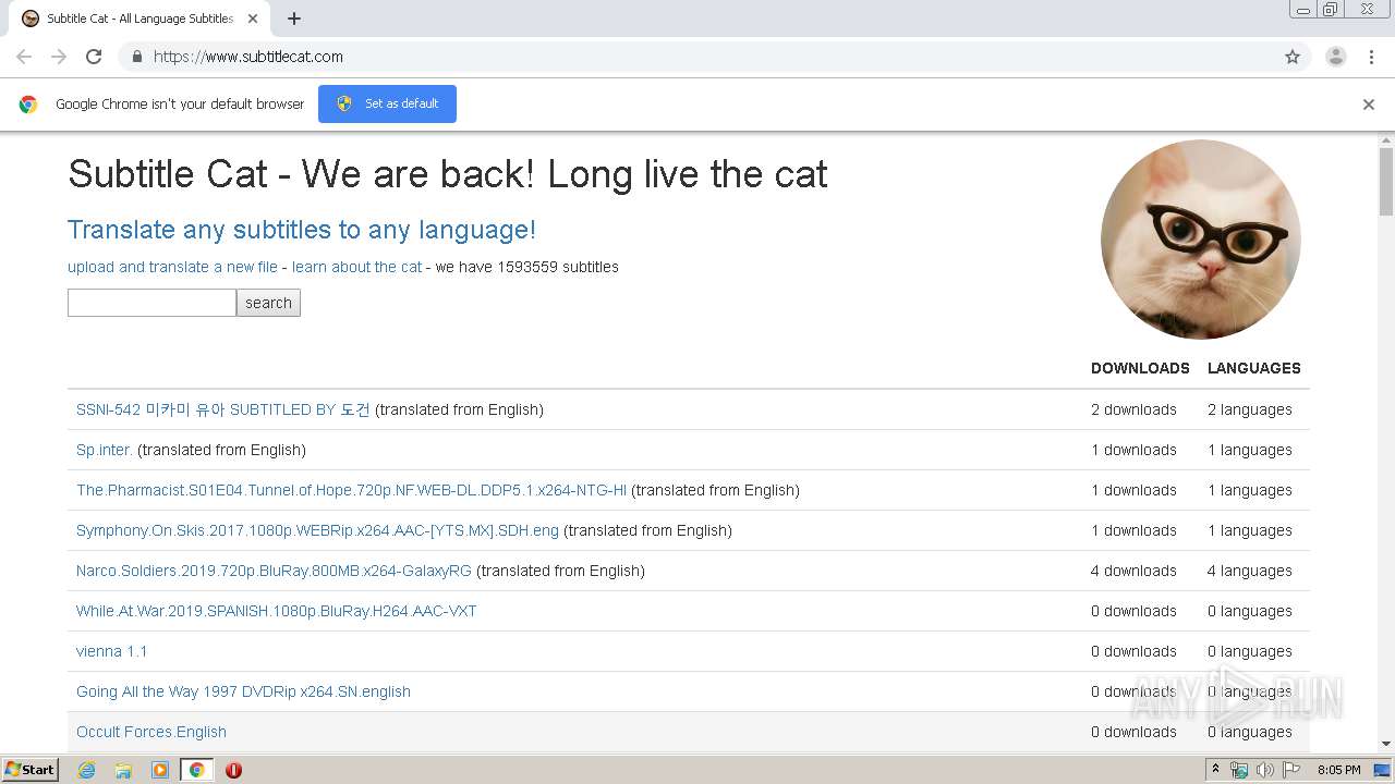 Malware analysis https://www.subtitlecat.com/ No threats detected | ANY ...
