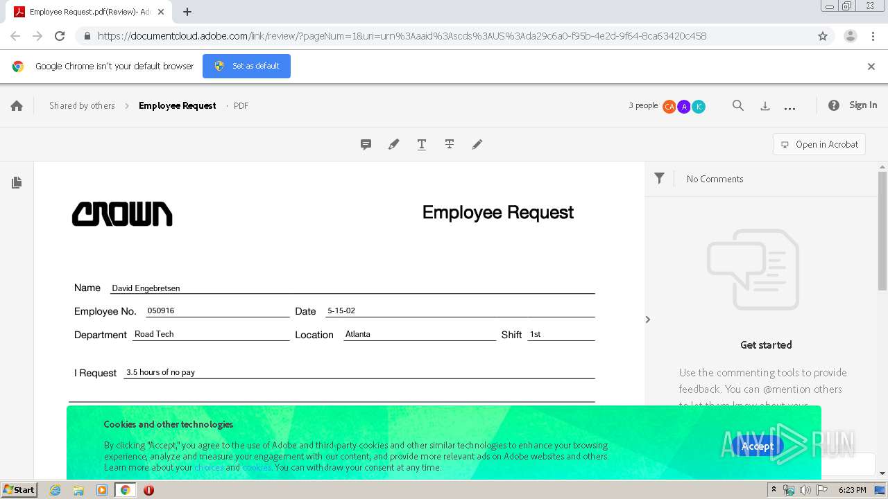 Malware analysis https://documentcloud.adobe.com/link/review?uri=urn:aaid:scds:US:da29c6a0-f95b ...