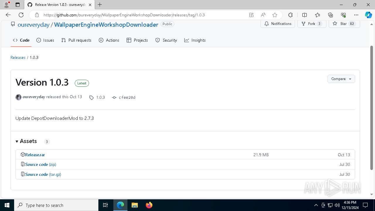 Malware analysis https://github.com/oureveryday/WallpaperEngineWorkshopDownloader Malicious ...