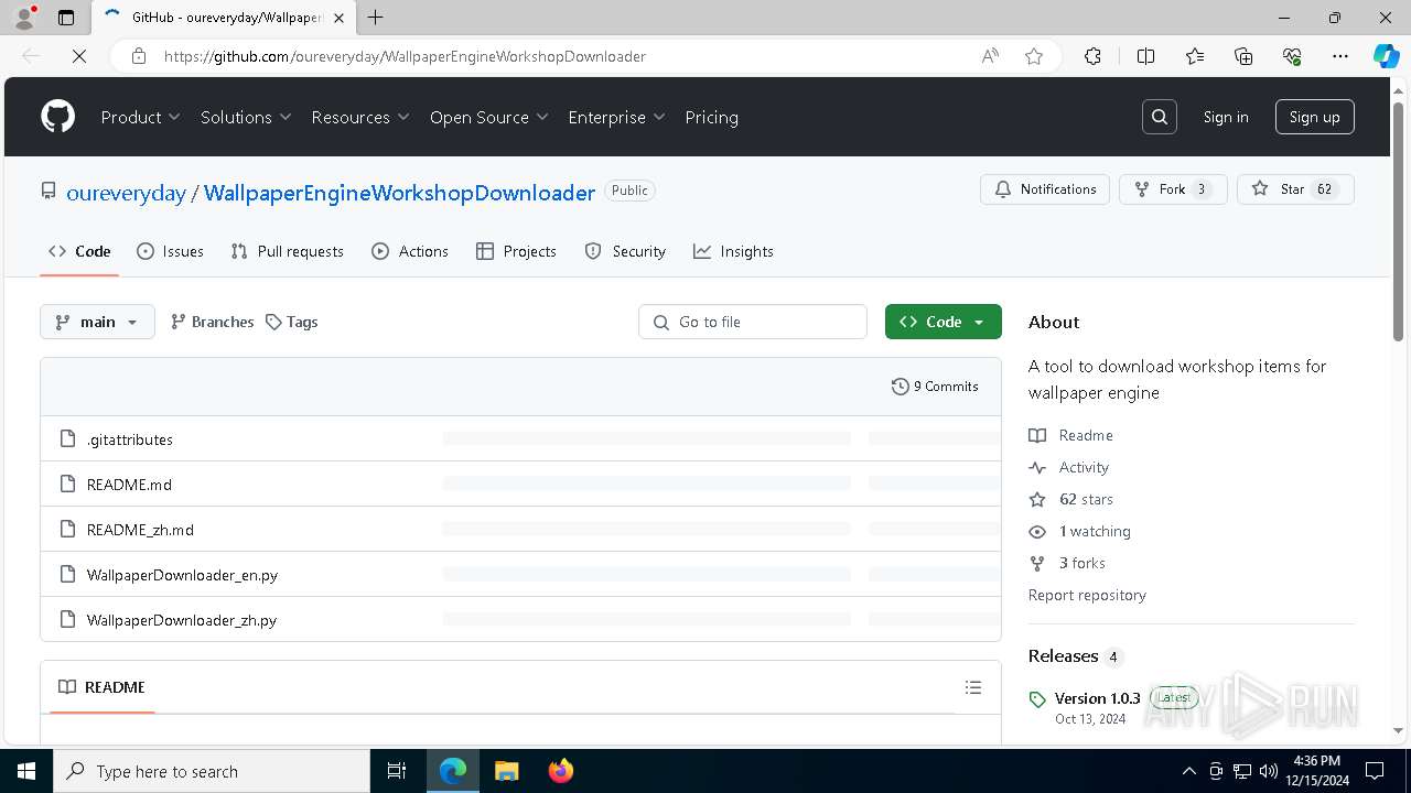 Malware analysis https://github.com/oureveryday/WallpaperEngineWorkshopDownloader Malicious ...