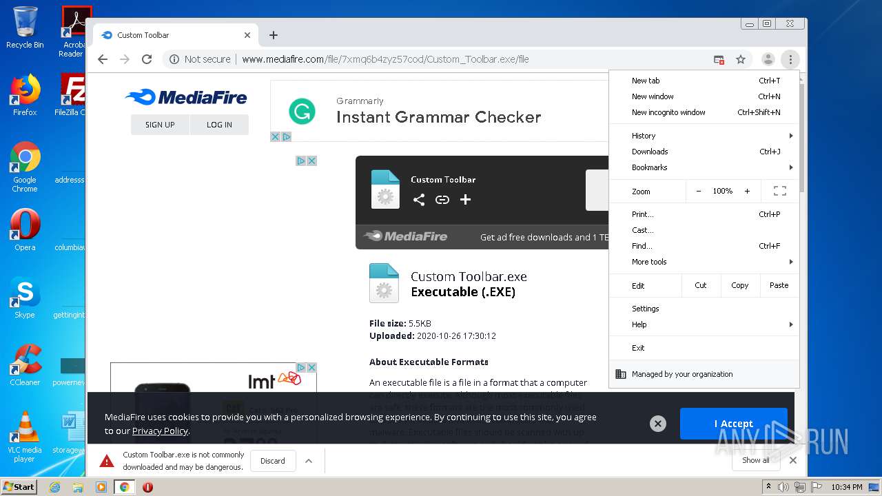Malware analysis Custom Toolbar.exe Malicious activity | ANY.RUN ...