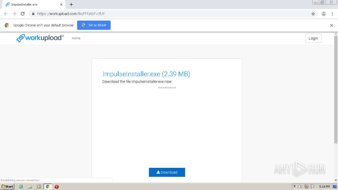 Malware analysis https://workupload.com/start/FPNAbFvJfUP Malicious activity | ANY.RUN - Malware ...