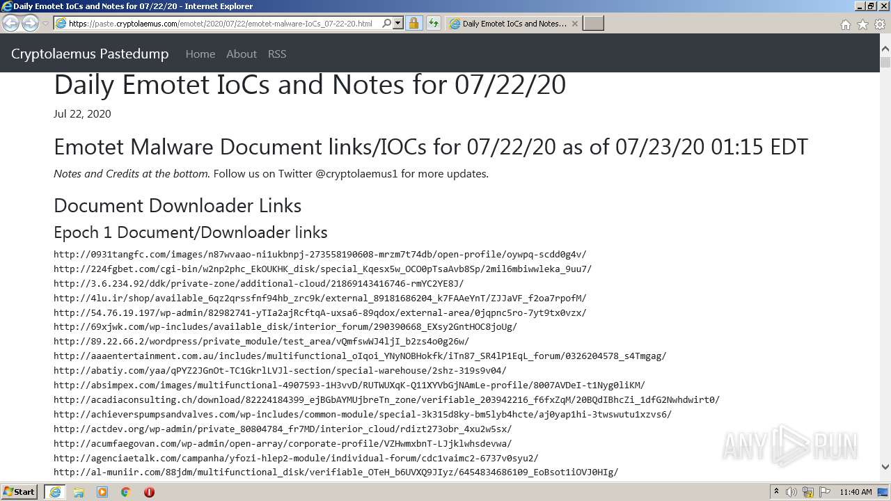 Malware analysis https://paste.cryptolaemus.com/emotet/2020/07/22/emotet-malware-IoCs_07-22-20 ...