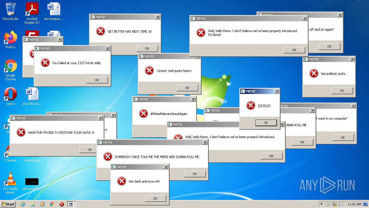 Malware analysis MEMZ.exe Malicious activity | ANY.RUN - Malware ...