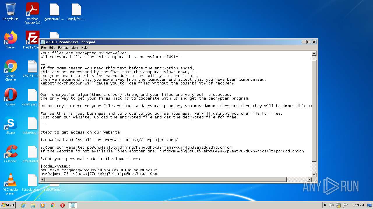 Analysis Netwalker.ps1 (MD5: B1F0093B89561C6123070165BD2261E2) Malicious activity - Interactive ...