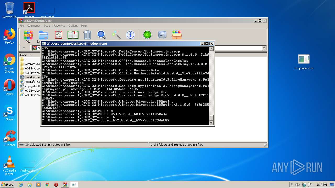 Malware Analysis W32.mydoom.a.zip Malicious Activity 