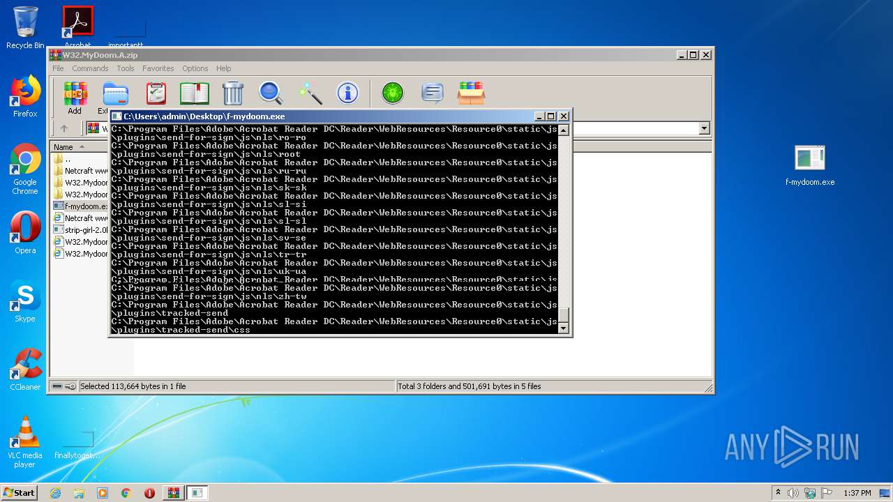 Malware Analysis W32.mydoom.a.zip Malicious Activity