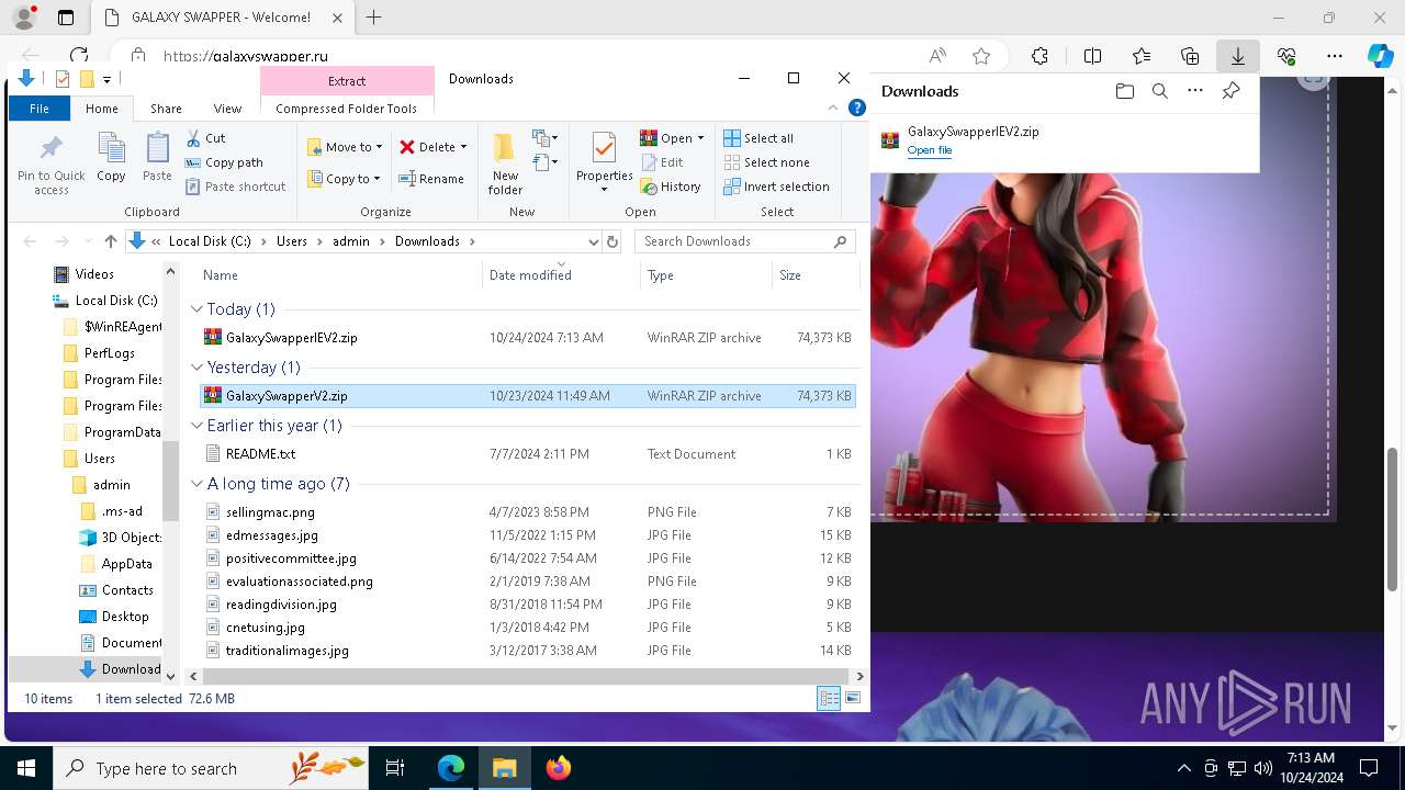 Analysis galaxyswapper.ru Malicious activity - Interactive analysis ANY.RUN