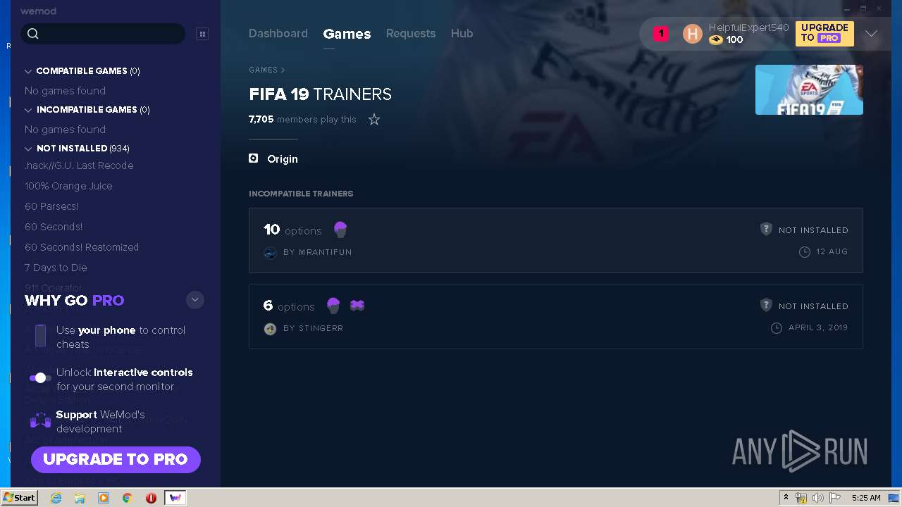 Analysis FIFA 19 (Origin) Trainer Setup.exe (MD5 ...