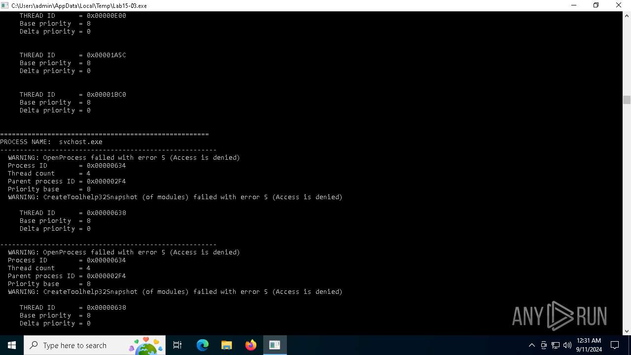 Analysis Lab15-03.exe (MD5: BFADB08F07304B6B293707E4F9C9F1A9) Malicious ...