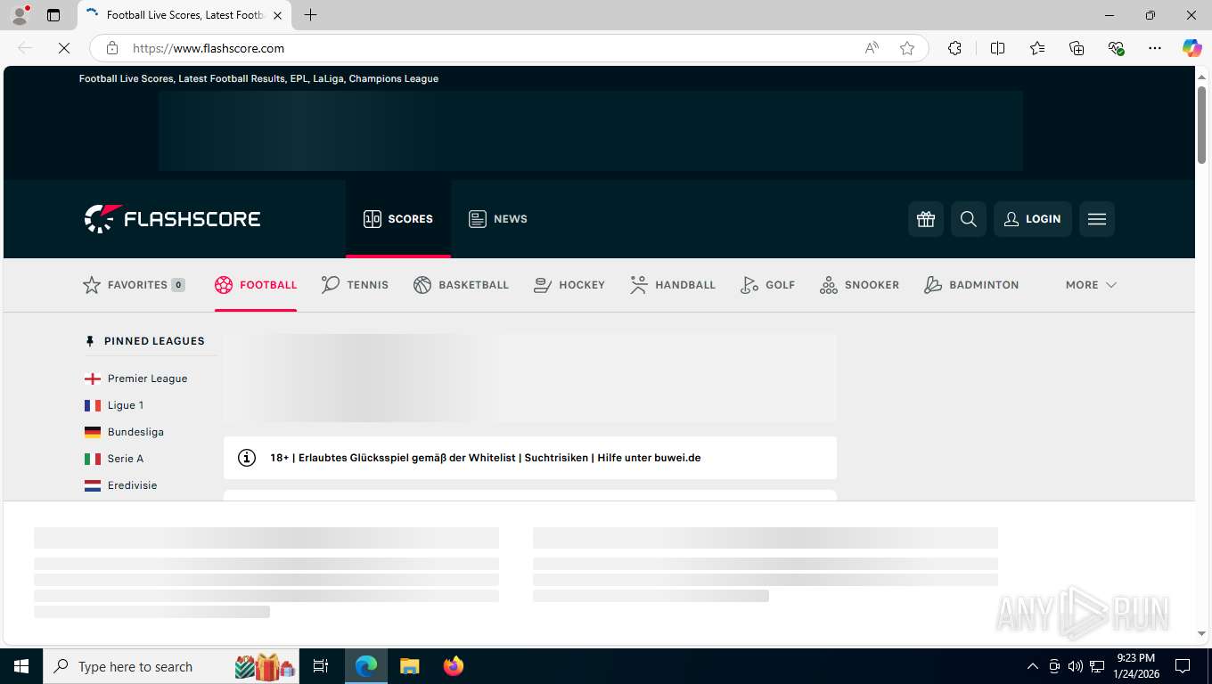 Malware analysis www.flashscore.com Malicious activity | ANY.RUN ...