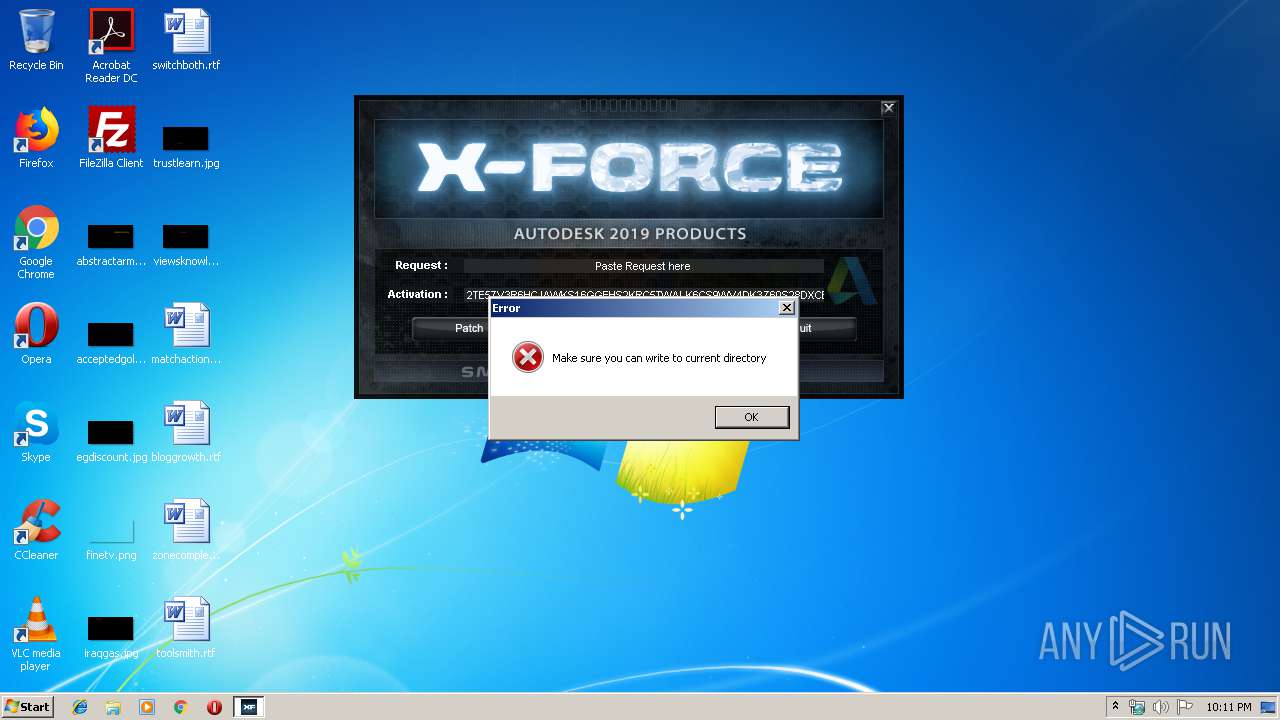 Analysis xf-adesk19_x64.exe (MD5: D7E19A629E102152CCB6EB2307DB8523) No threats detected ...