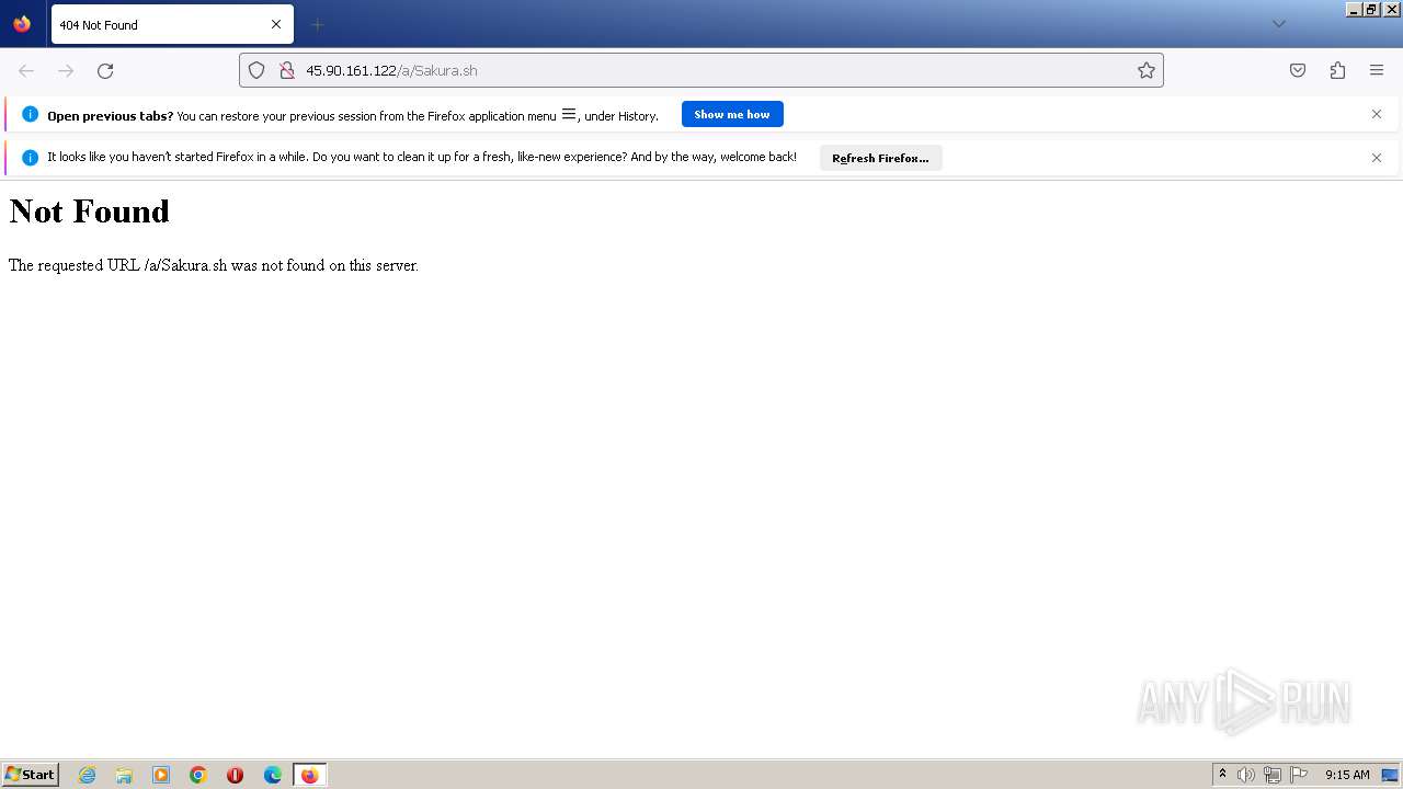 Malware analysis http://45.90.161.122/a/Sakura.sh Malicious activity | ANY.RUN - Malware Sandbox ...