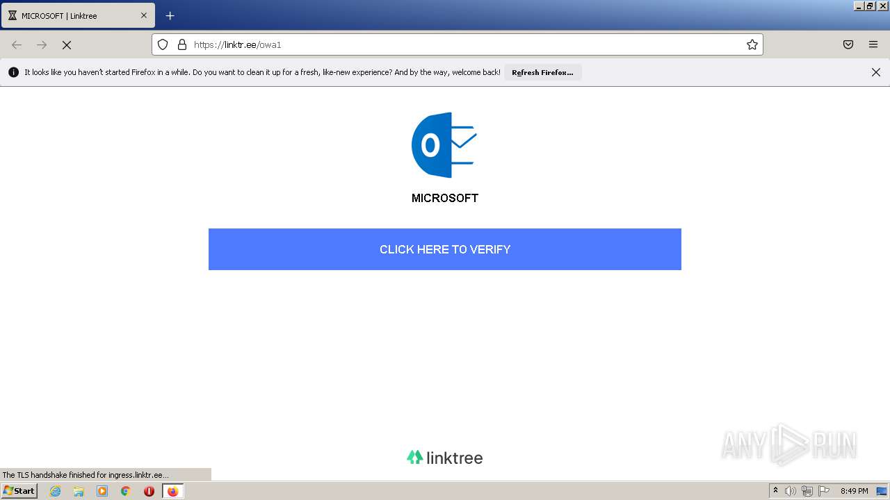 Malware analysis https://linktr.ee/owa1 Malicious activity | ANY.RUN - Malware Sandbox Online