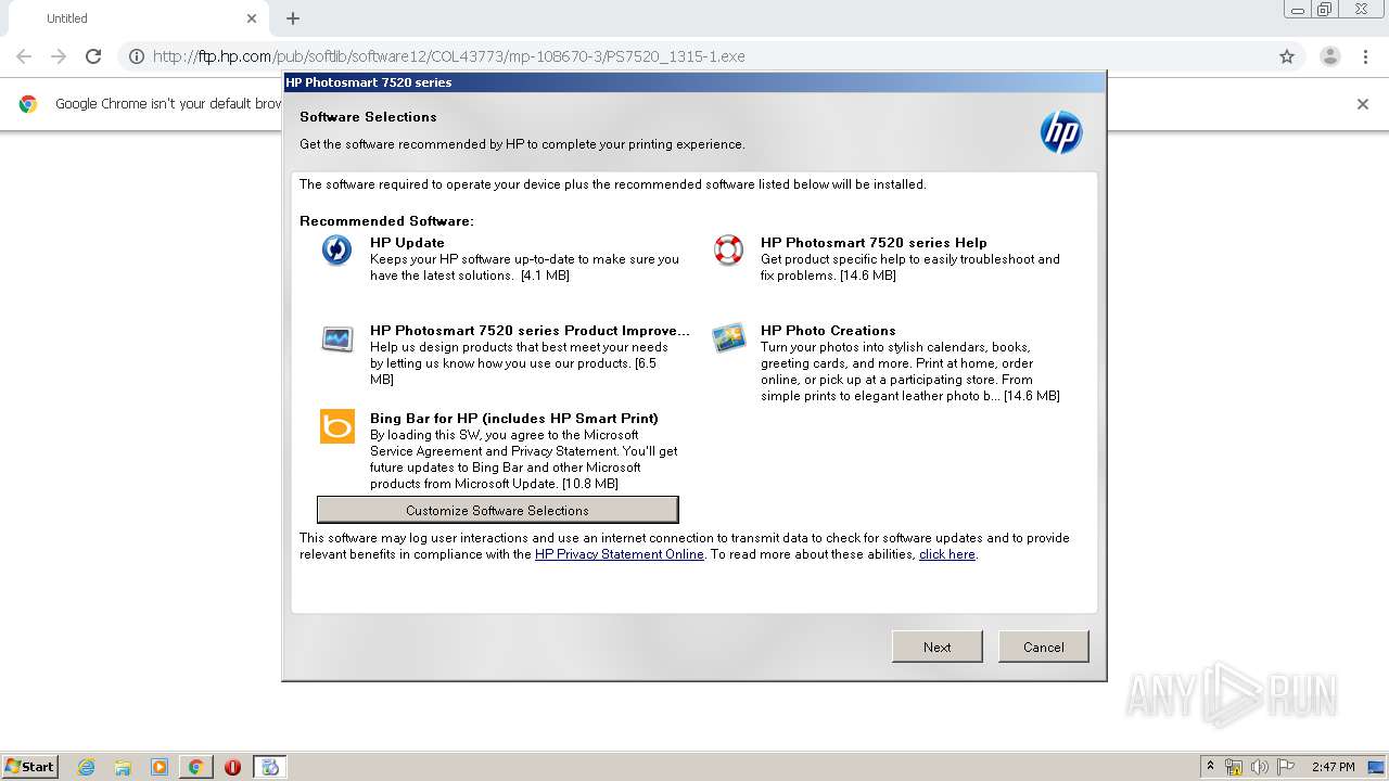 Malware analysis http://ftp.hp.com/pub/softlib/software12/COL43773/mp ...