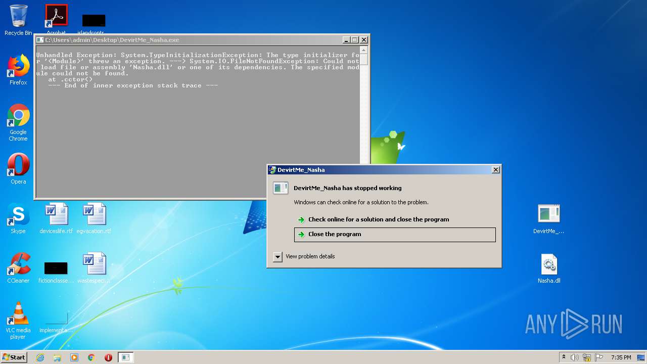 Malware analysis NashaVM.7z Malicious activity | ANY.RUN - Malware ...