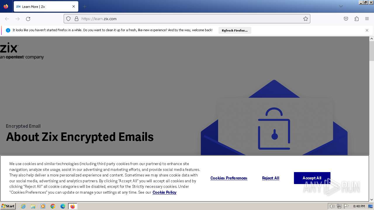 Malware analysis http://www.zixcorp.com/info/zixmail_ZMC Malicious activity | ANY.RUN - Malware ...