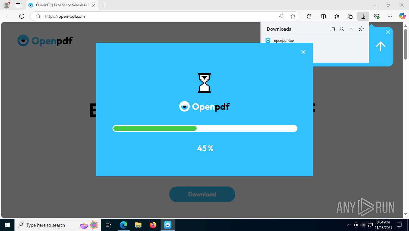 Malware analysis open-pdf.com Malicious activity | ANY.RUN - Malware ...