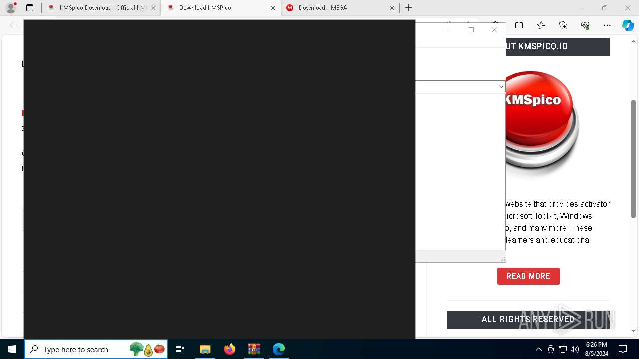 Malware analysis kmspico.io Malicious activity | ANY.RUN - Malware Sandbox Online