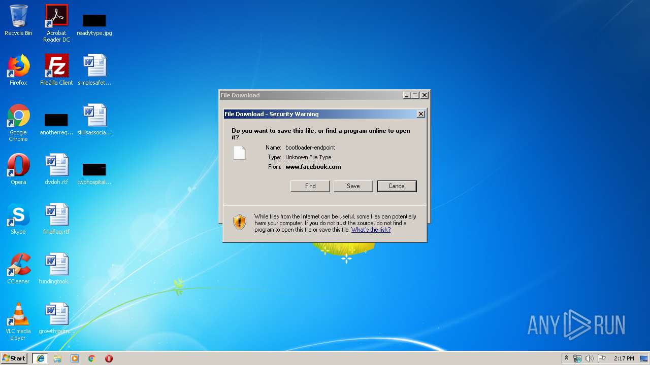 Malware analysis https://www.facebook.com/ajax/bootloader-endpoint ...