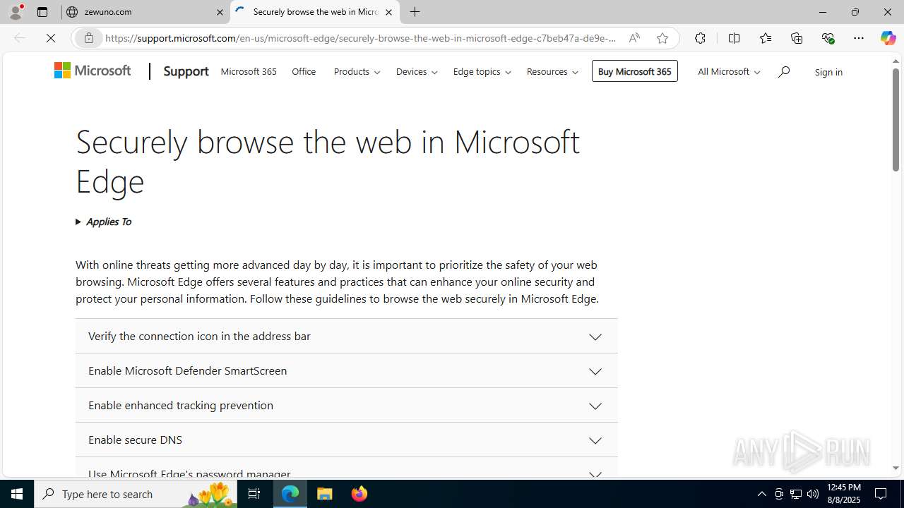 Analysis zewuno.com Malicious activity - Interactive analysis ANY.RUN