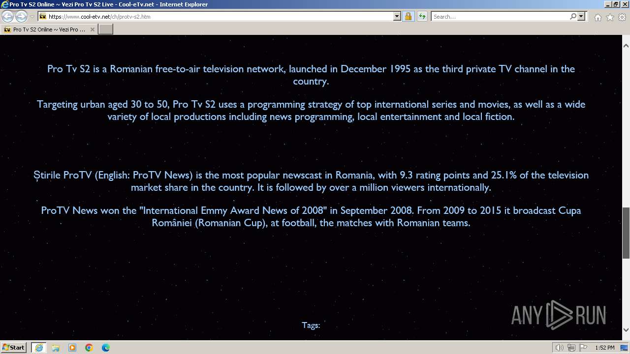Malware analysis https://www.cool-etv.net/ch/protv-s2.htm Malicious activity | ANY.RUN - Malware ...