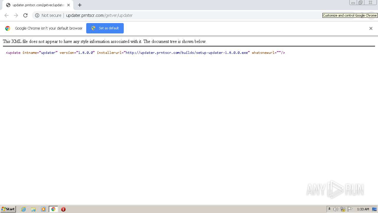Malware analysis http://updater.prntscr.com/getver/updater Malicious ...