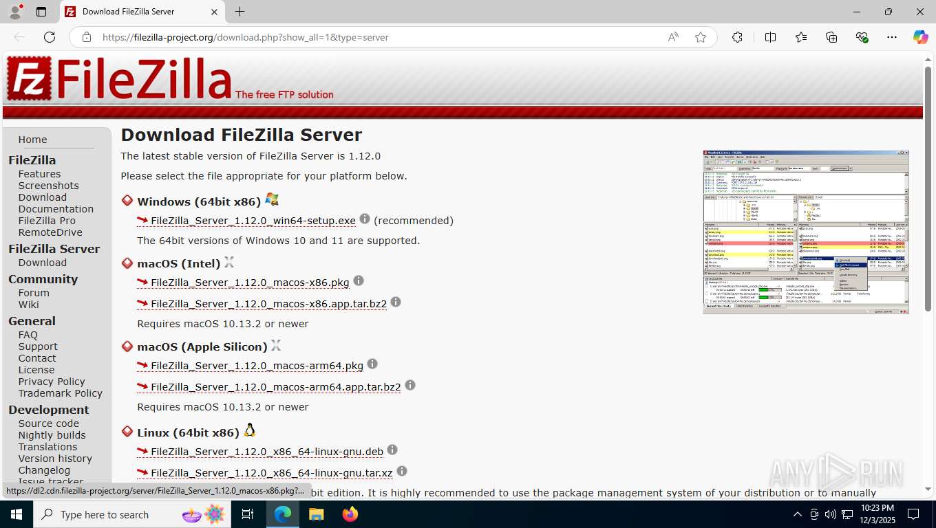 Malware analysis https://filezilla-project.org/download.php?show_all=1 ...