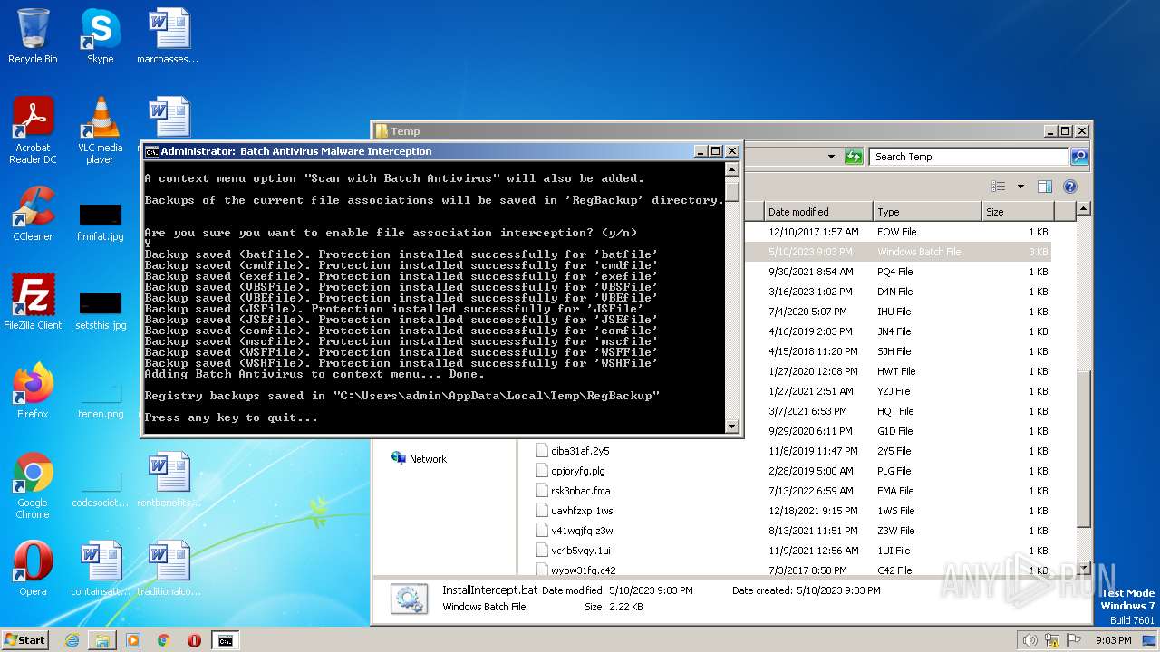 Malware Analysis Installintercept.bat Malicious Activity