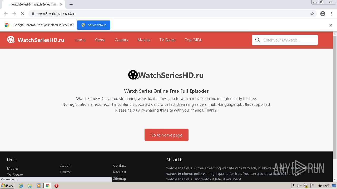 Malware analysis https://www3.watchserieshd.ru Malicious activity | ANY ...