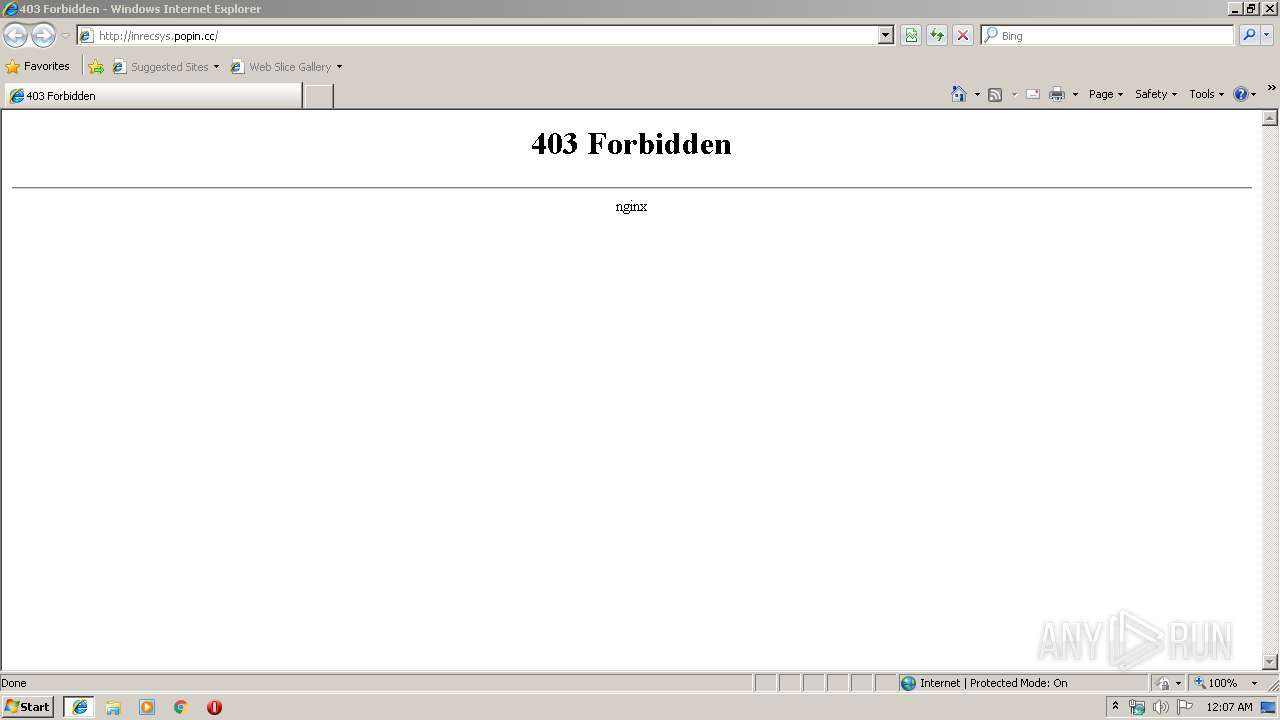 Malware analysis http://inrecsys.popin.cc No threats detected | ANY.RUN ...
