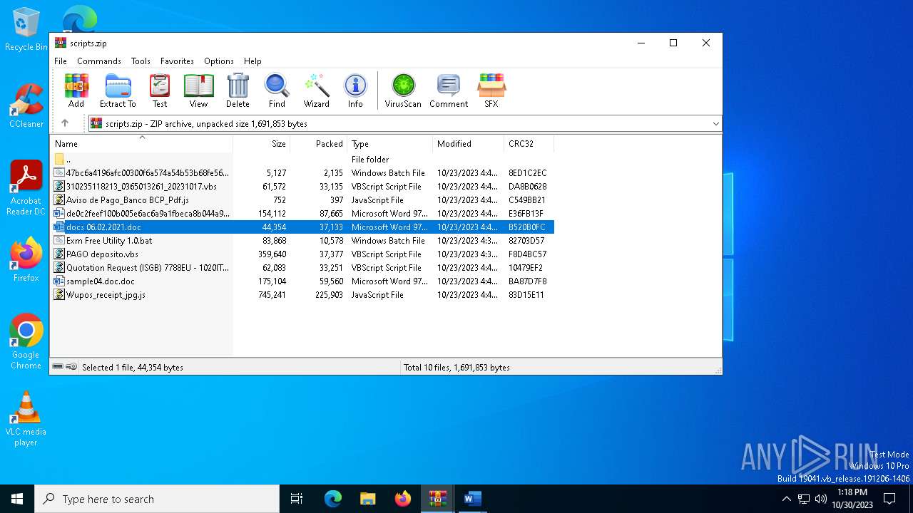 Malware analysis scripts.zip.zip Malicious activity | ANY.RUN - Malware ...