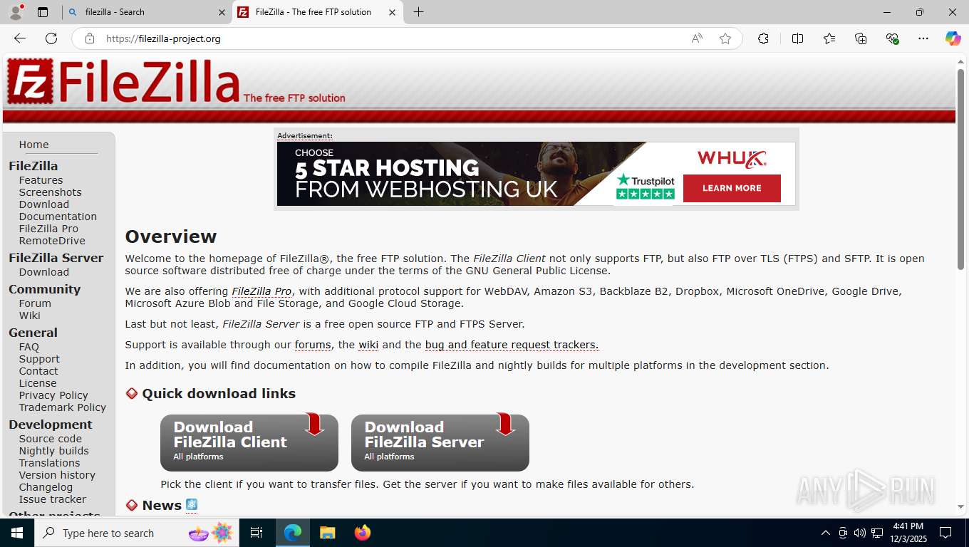 Malware analysis FileZilla_3.69.5_win64-setup.exe Malicious activity | ANY.RUN - Malware Sandbox ...