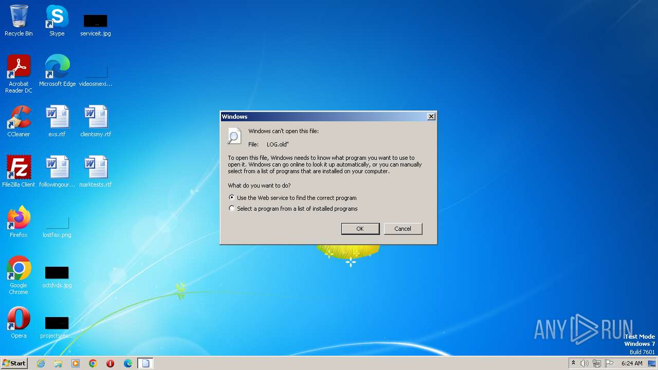 Malware analysis LOG.old No threats detected | ANY.RUN - Malware ...