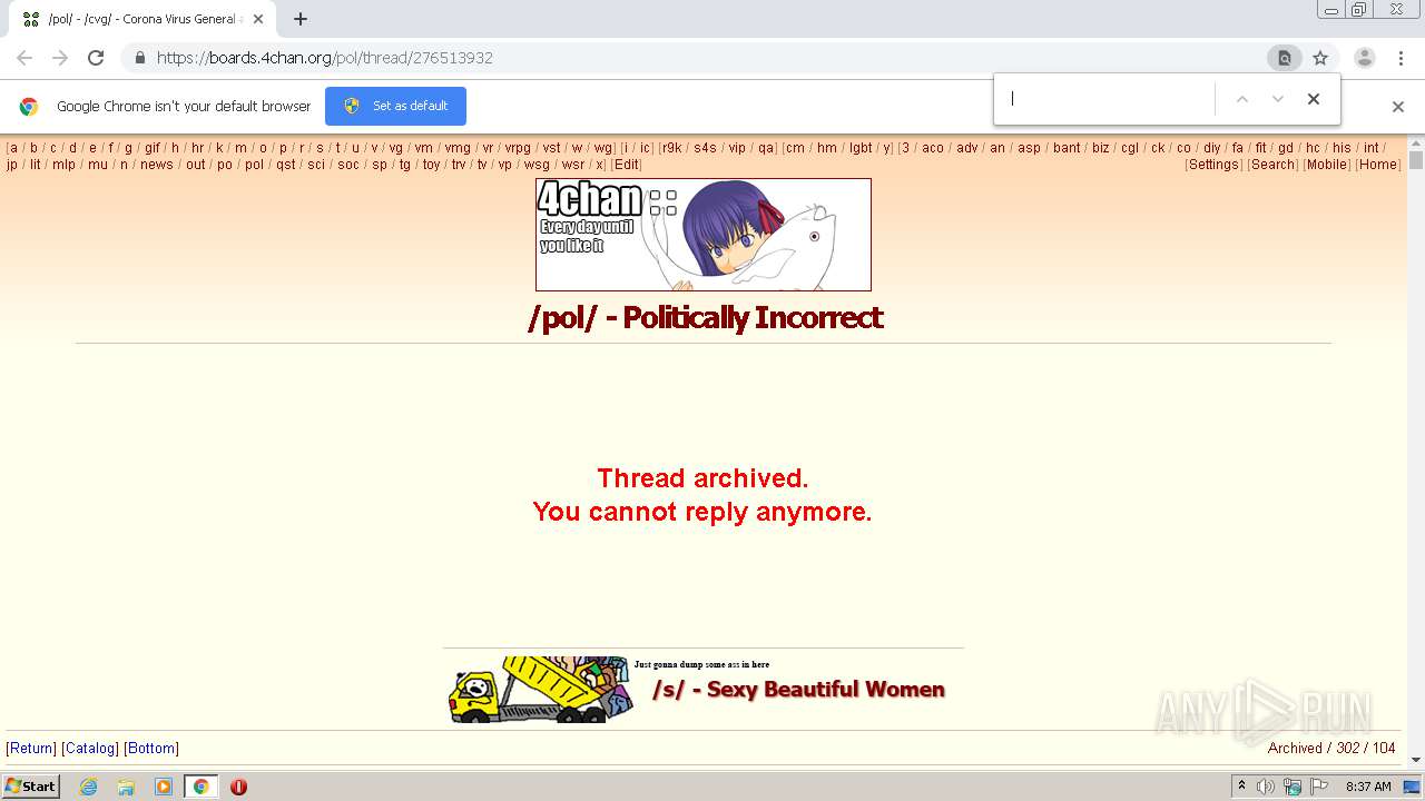 Malware analysis https://boards.4chan.org/pol/thread/276513932 No ...