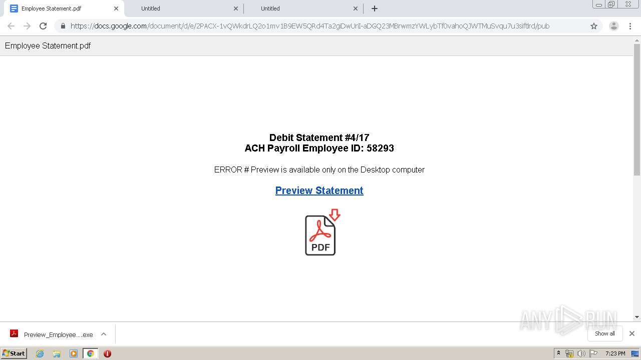 Malware analysis https://docs.google.com/document/d/e/2PACX-1vQWkdrLQ2o1mv1B9EW5QRd4Ta2giDwUriI ...
