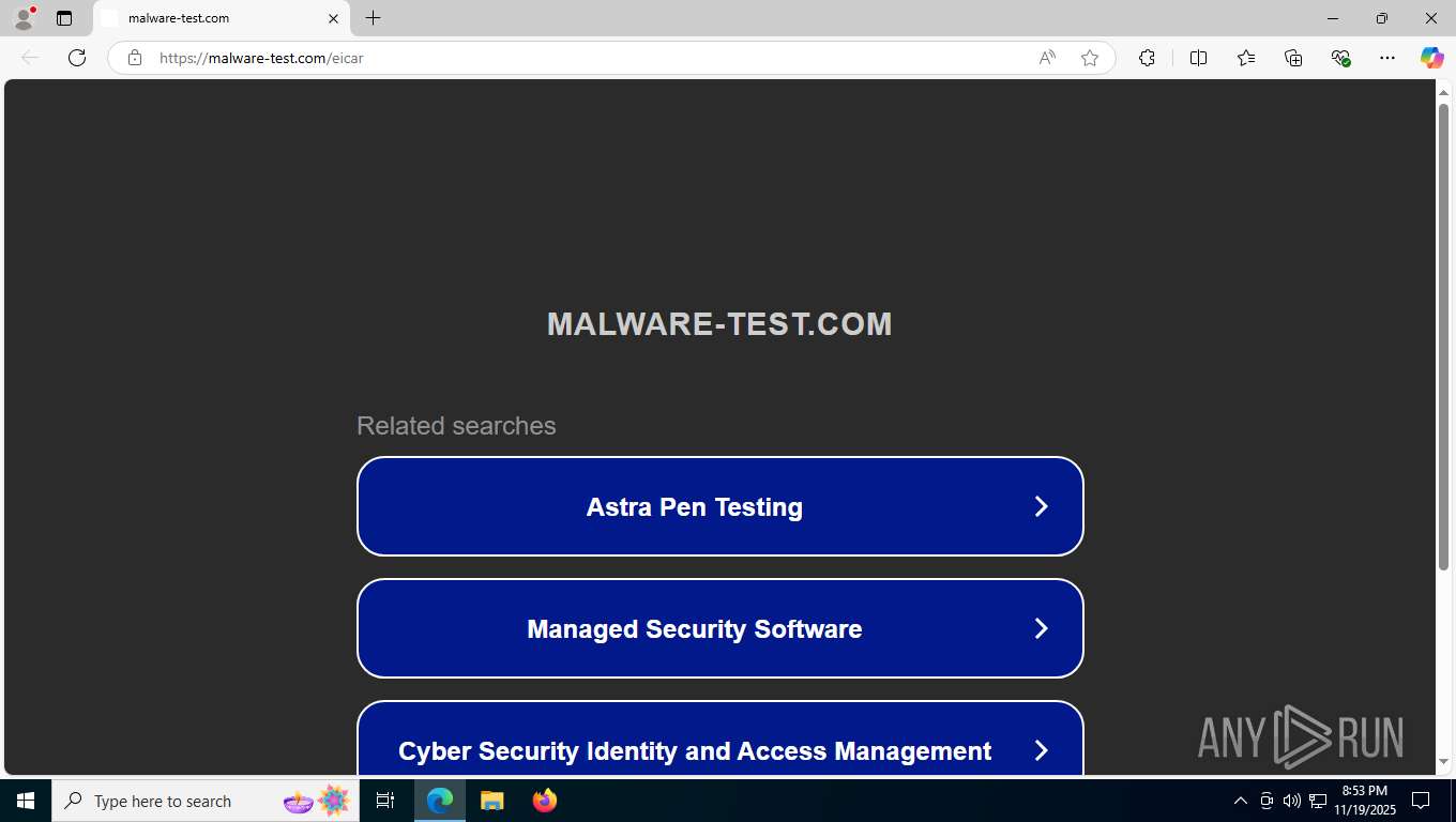 Malware analysis http://malware-test.com/eicar No threats detected ...