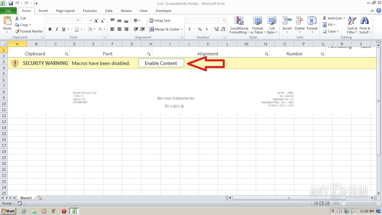 Malware analysis 5.xls Malicious activity | ANY.RUN - Malware Sandbox ...
