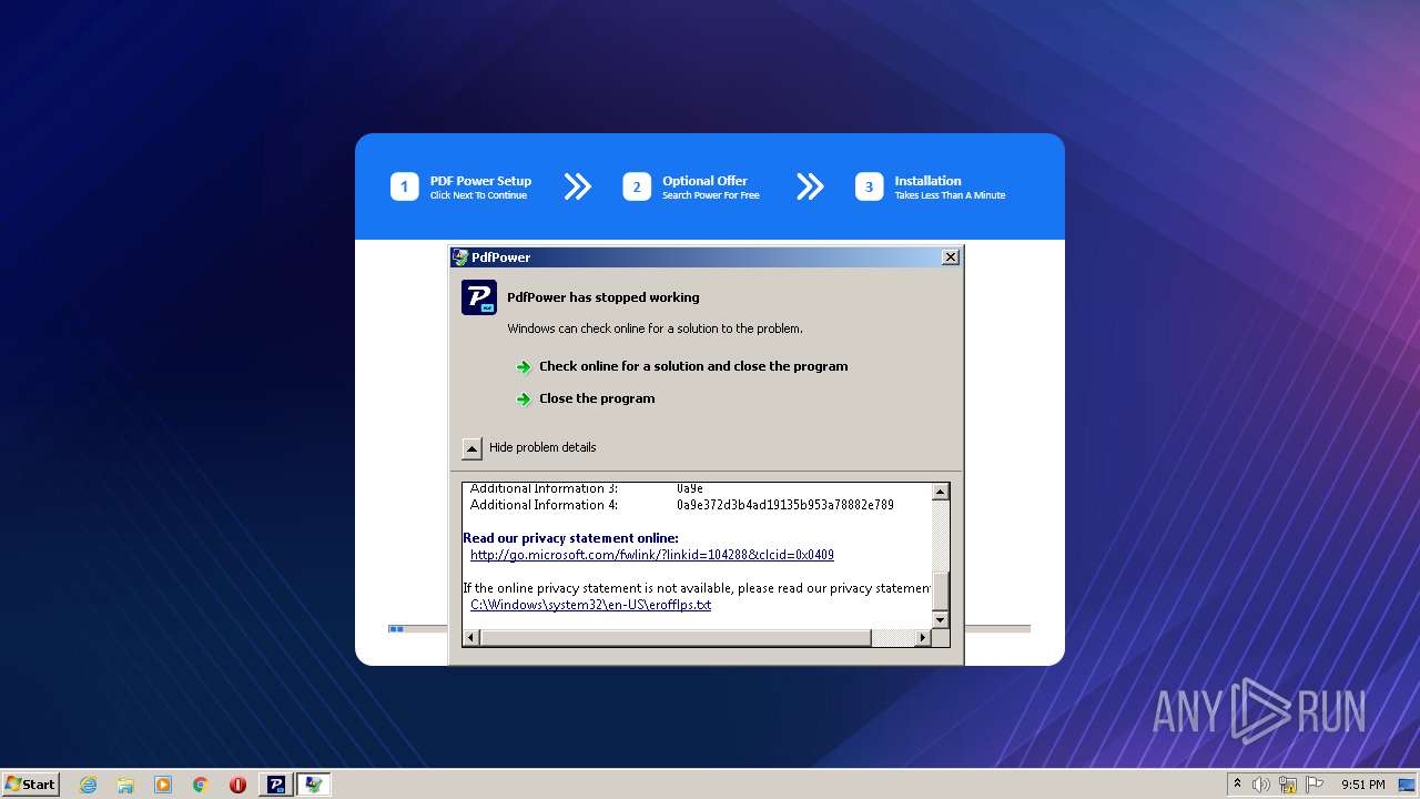Malware Analysis Pdfpower.exe.7z Malicious Activity 