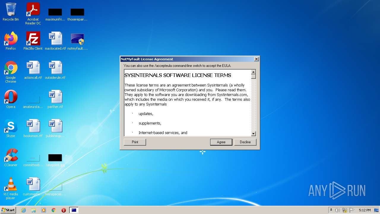 Malware analysis notmyfault.exe Malicious activity | ANY.RUN - Malware ...