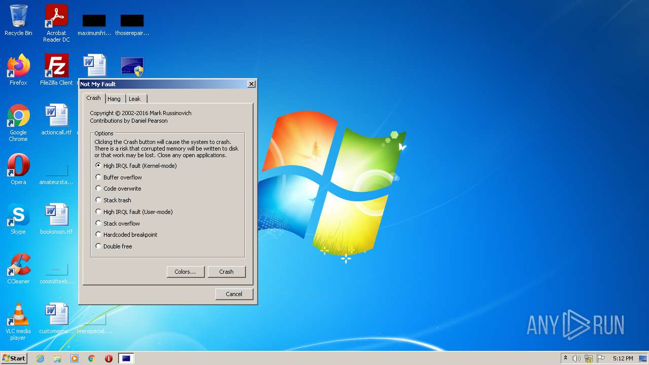 Malware analysis notmyfault.exe Malicious activity | ANY.RUN - Malware ...