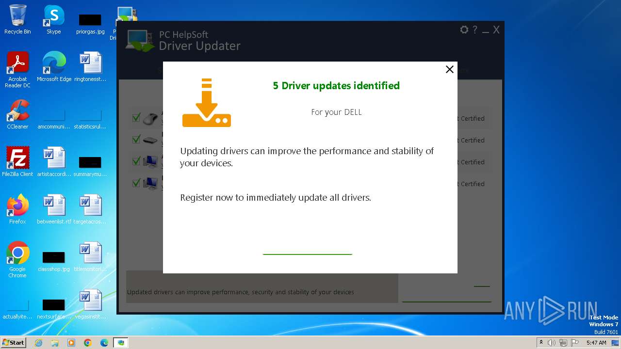 Malware Analysis Driver Updater Setup.exe Malicious Activity