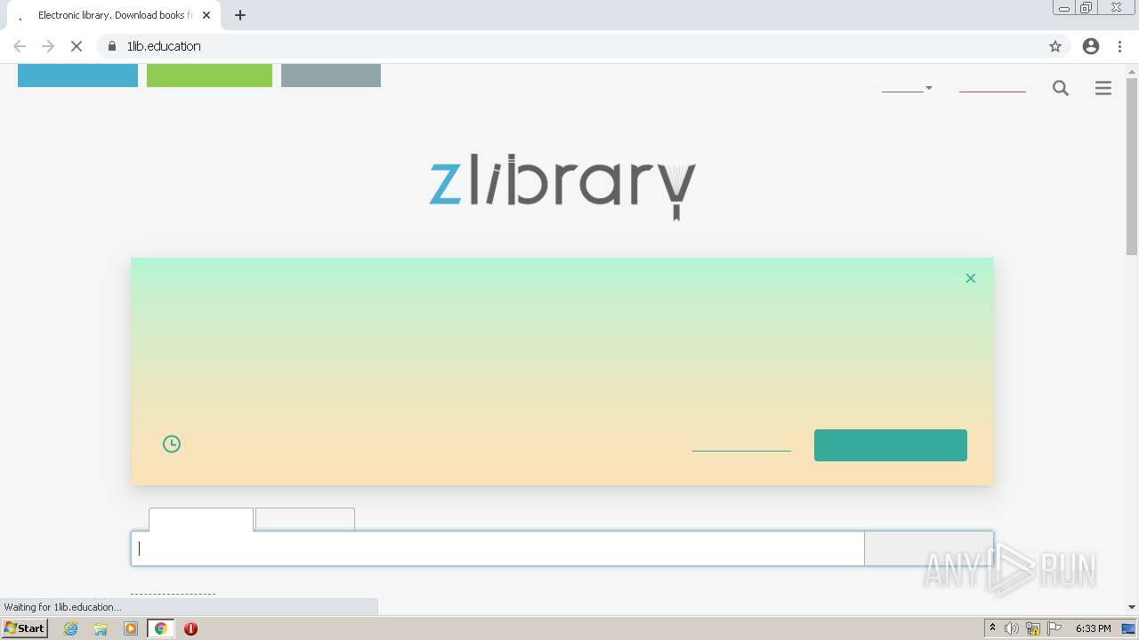 Malware analysis https://1lib.education/ Malicious activity | ANY.RUN ...