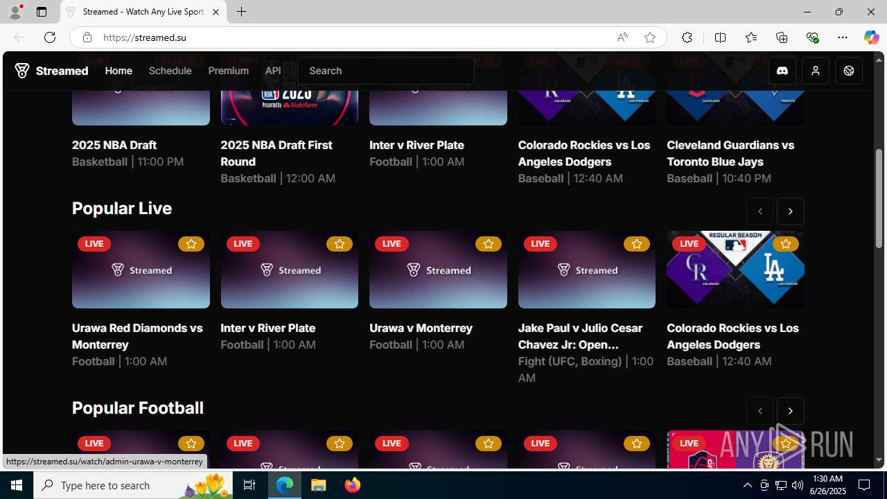 Malware analysis streamed.su Malicious activity | ANY.RUN - Malware ...
