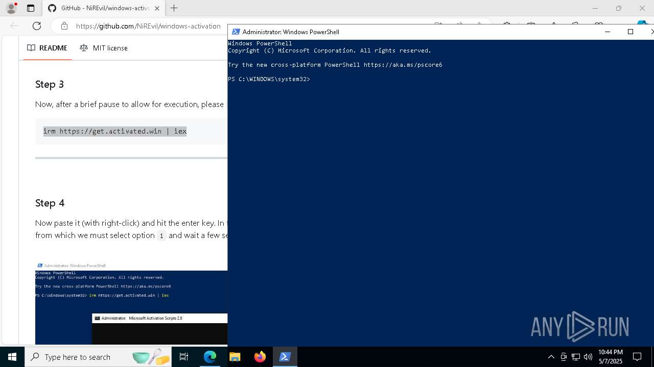 Malware analysis https://github.com/NiREvil/windows-activation Malicious activity | ANY.RUN ...
