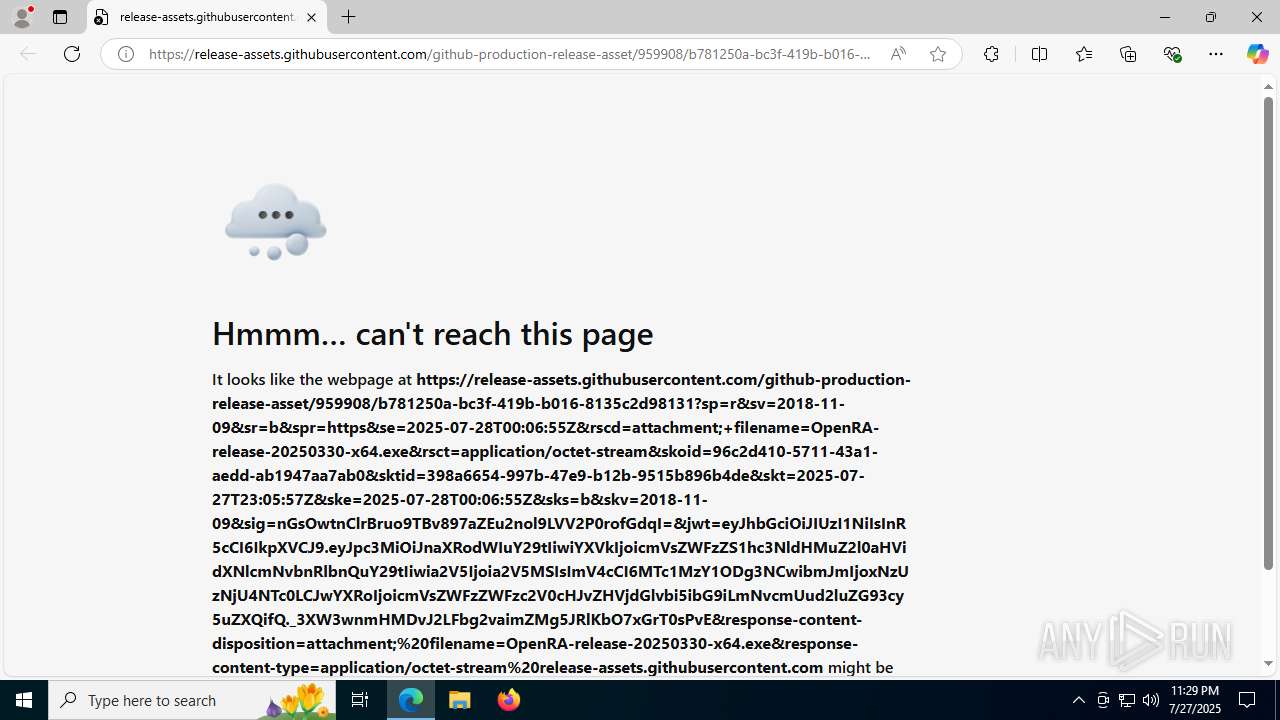 Malware analysis https://release-assets.githubusercontent.com/github-production-release-asset ...