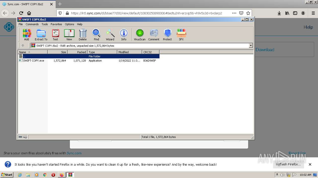 Malware analysis https://urldefense.proofpoint.com/v2/url?u=https-3A__ln5.sync.com_dl_b6ae77d30 ...