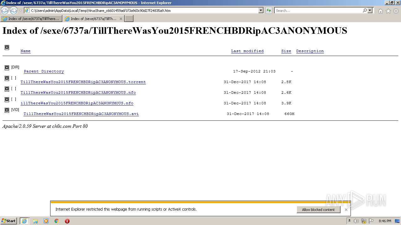 Malware Analysis Virusshare C6601459a6f1f3a9d3c90d27f24835a9 Malicious