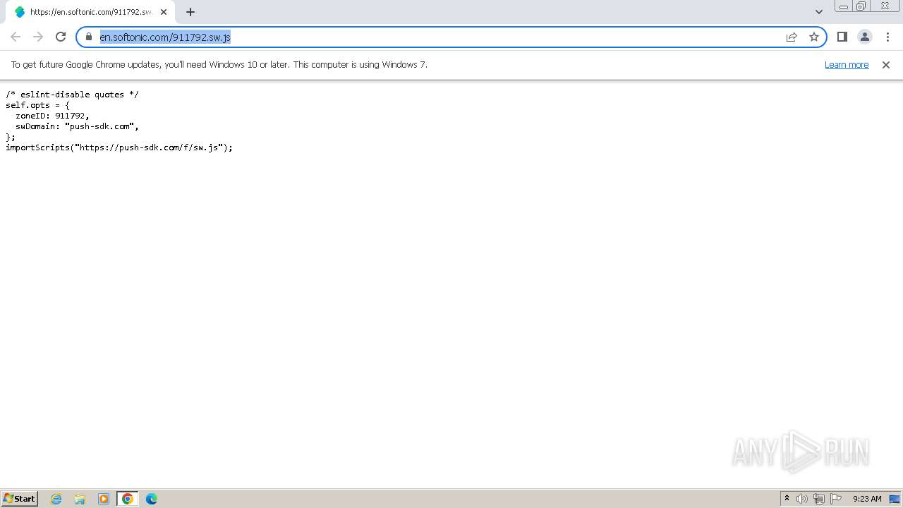 Malware analysis https://en.softonic.com/911792.sw.js Malicious activity | ANY.RUN - Malware ...